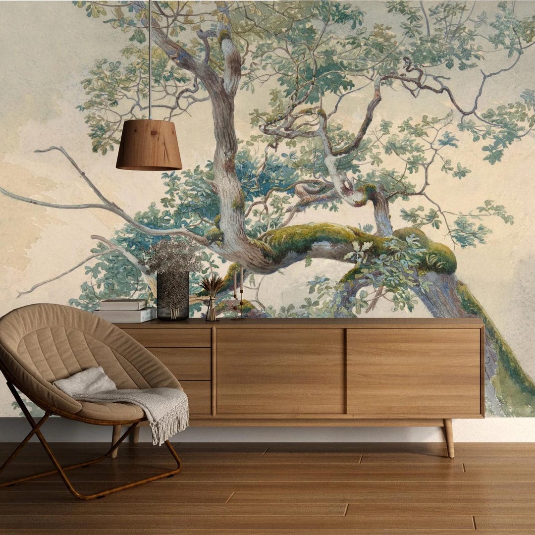 Tree Branches Mural, Peel & Stick and Traditional Wallpaper, Botanical ...