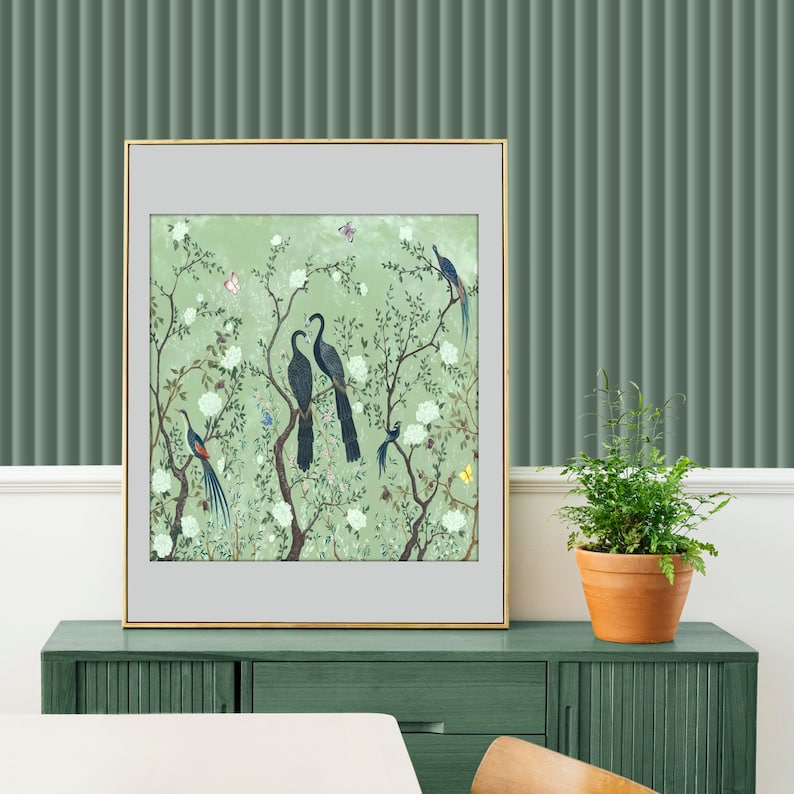 Chinoiserie Art Print Chinese Art Print Embroidery Print - Etsy