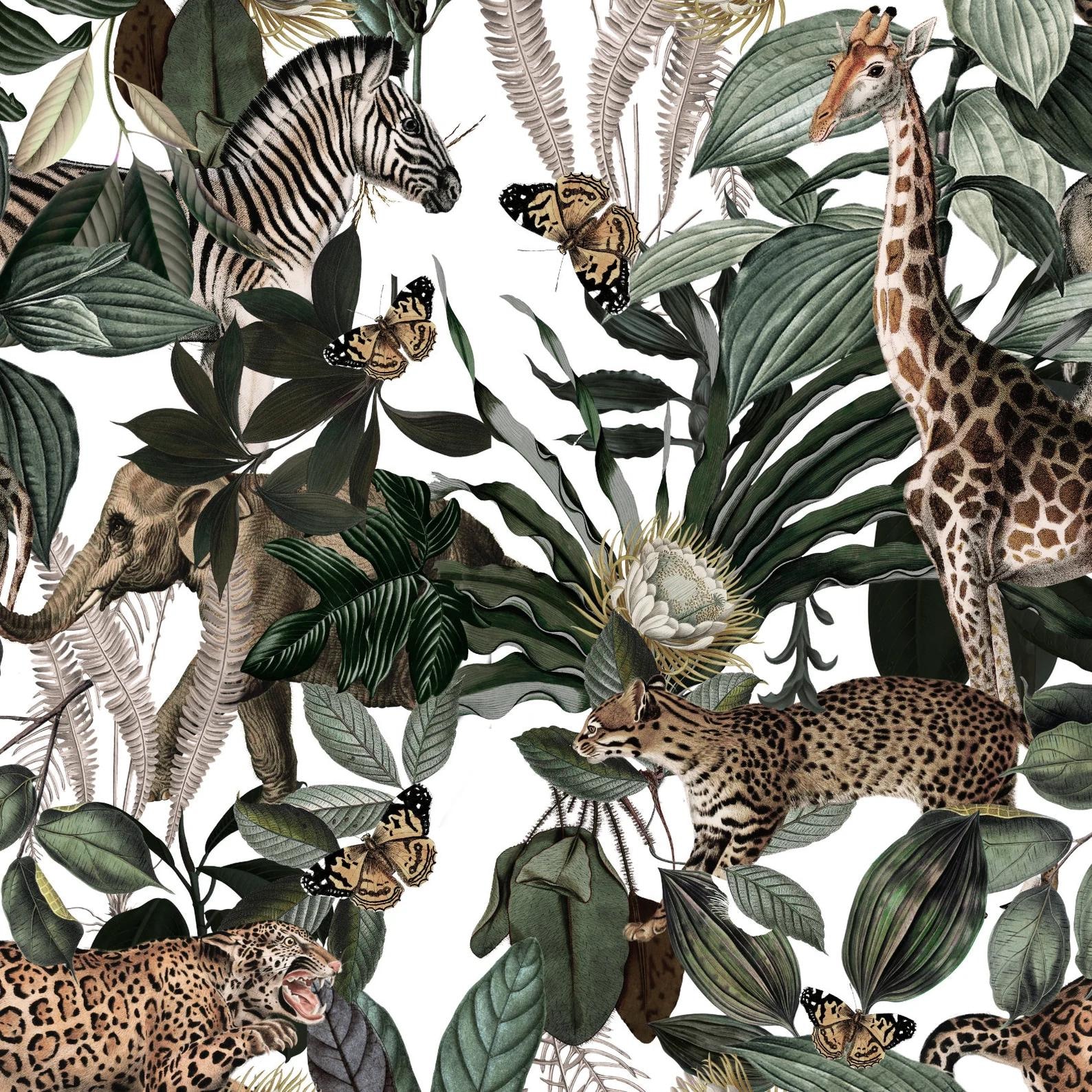 Tropical Jungle Wallpaper, Peel & Stick and Traditional Wallpaper ...