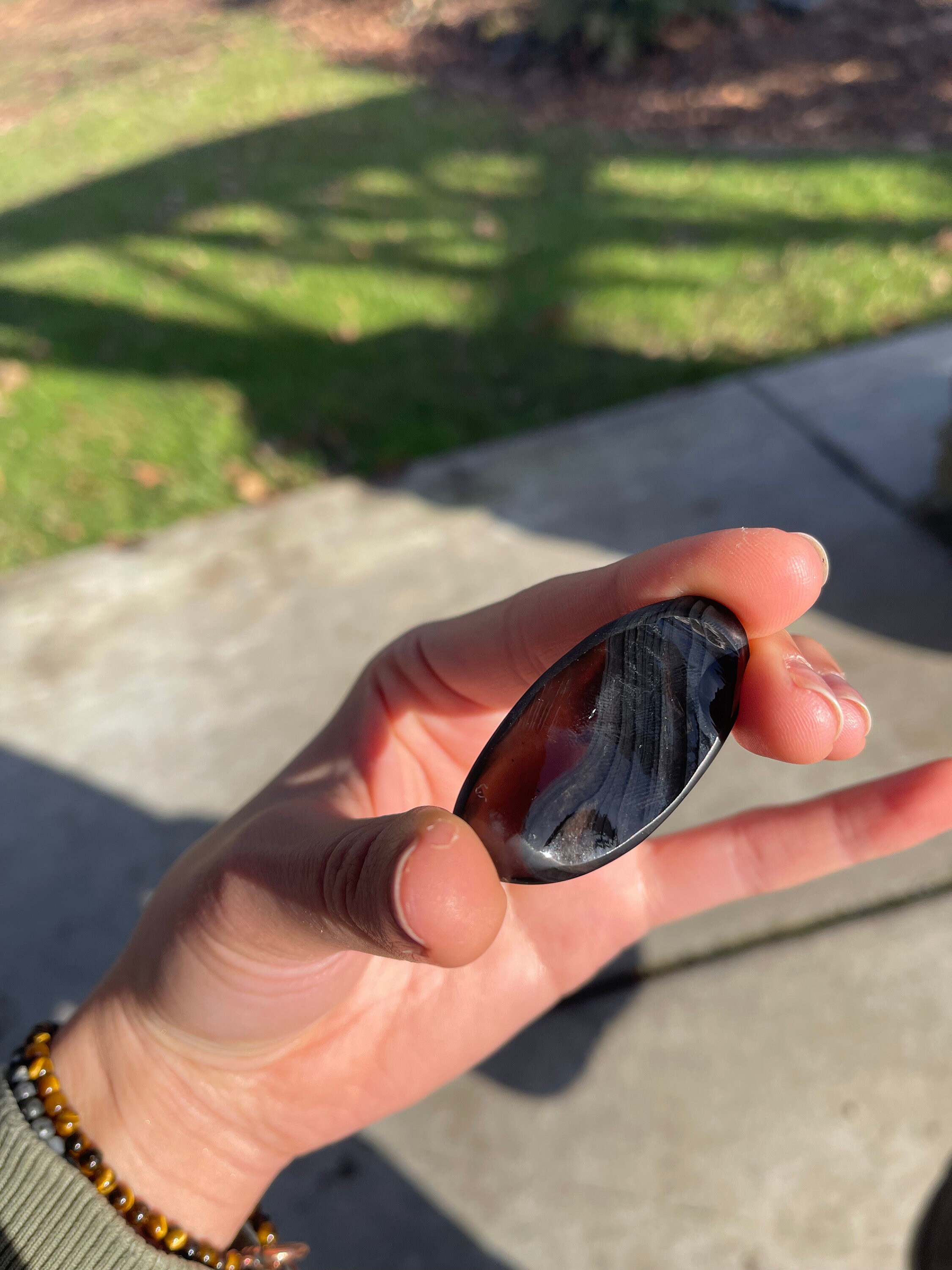 Oregon Fire Obsidian Palmstone - Etsy