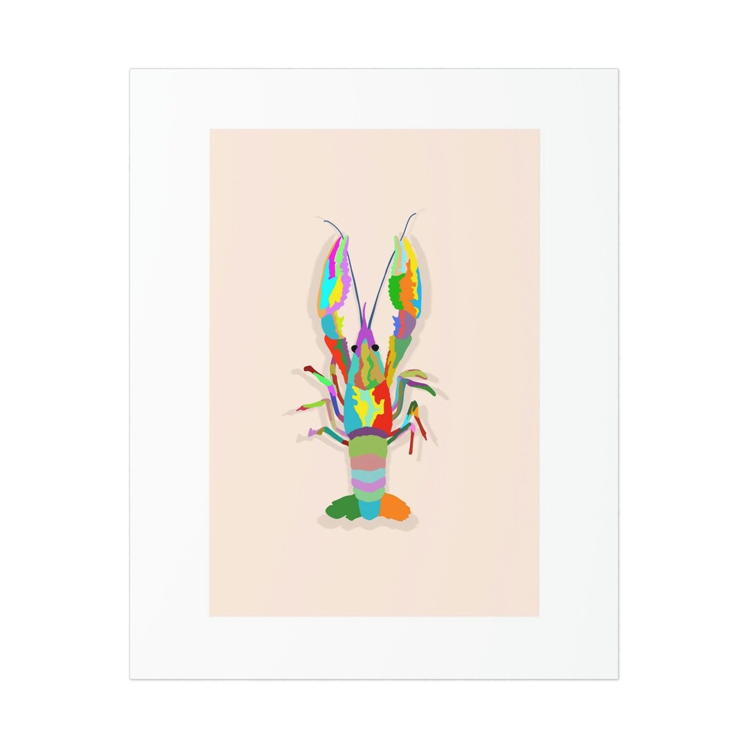 Abstract Crawfish Digital Painting Trendy Wall Art Animal Wall Art ...