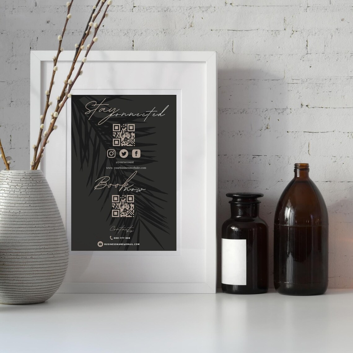 Minimalist Black Price List Template Sign QR Code Menu - Etsy