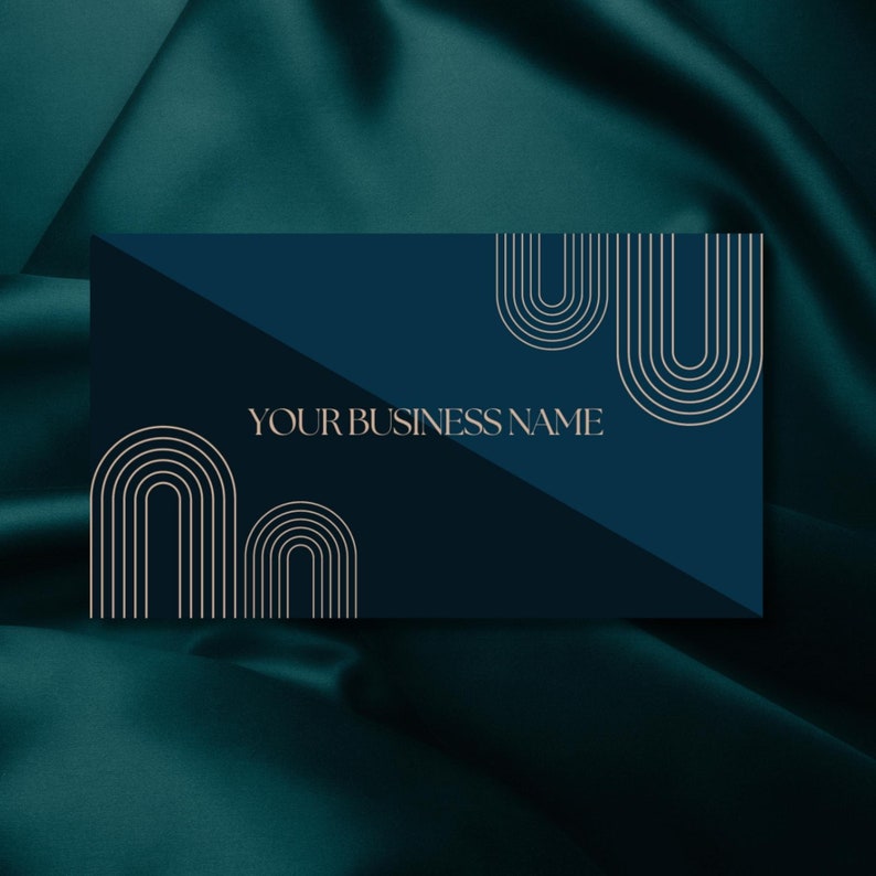 Navy Blue Rainbow Business Card Design, Luxury Business Card for Beauty ...