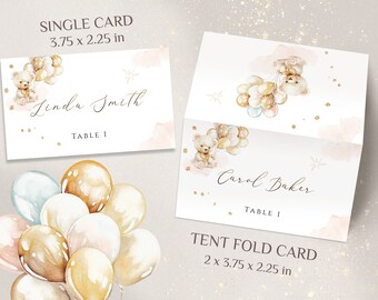 Printable Teddy Bear Name Tags - Etsy