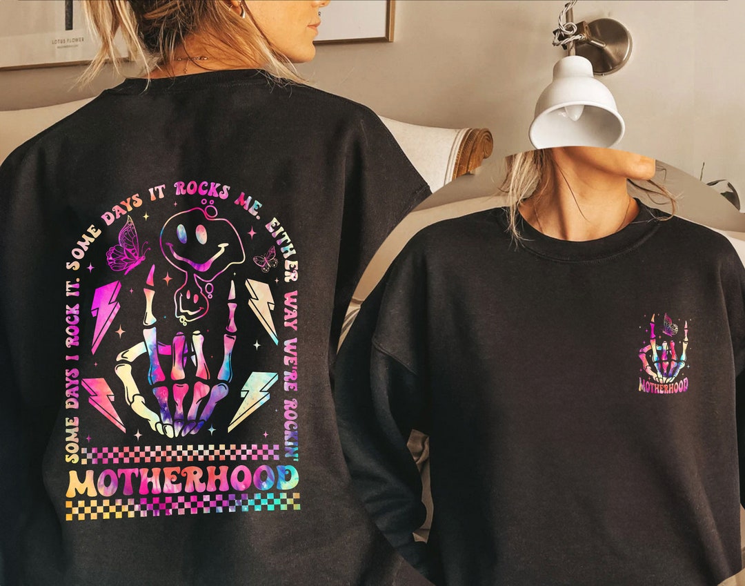 Motherhood Some Day I Rock It Shirt, Tie-dye Rocker Mom Shirts, Funny ...