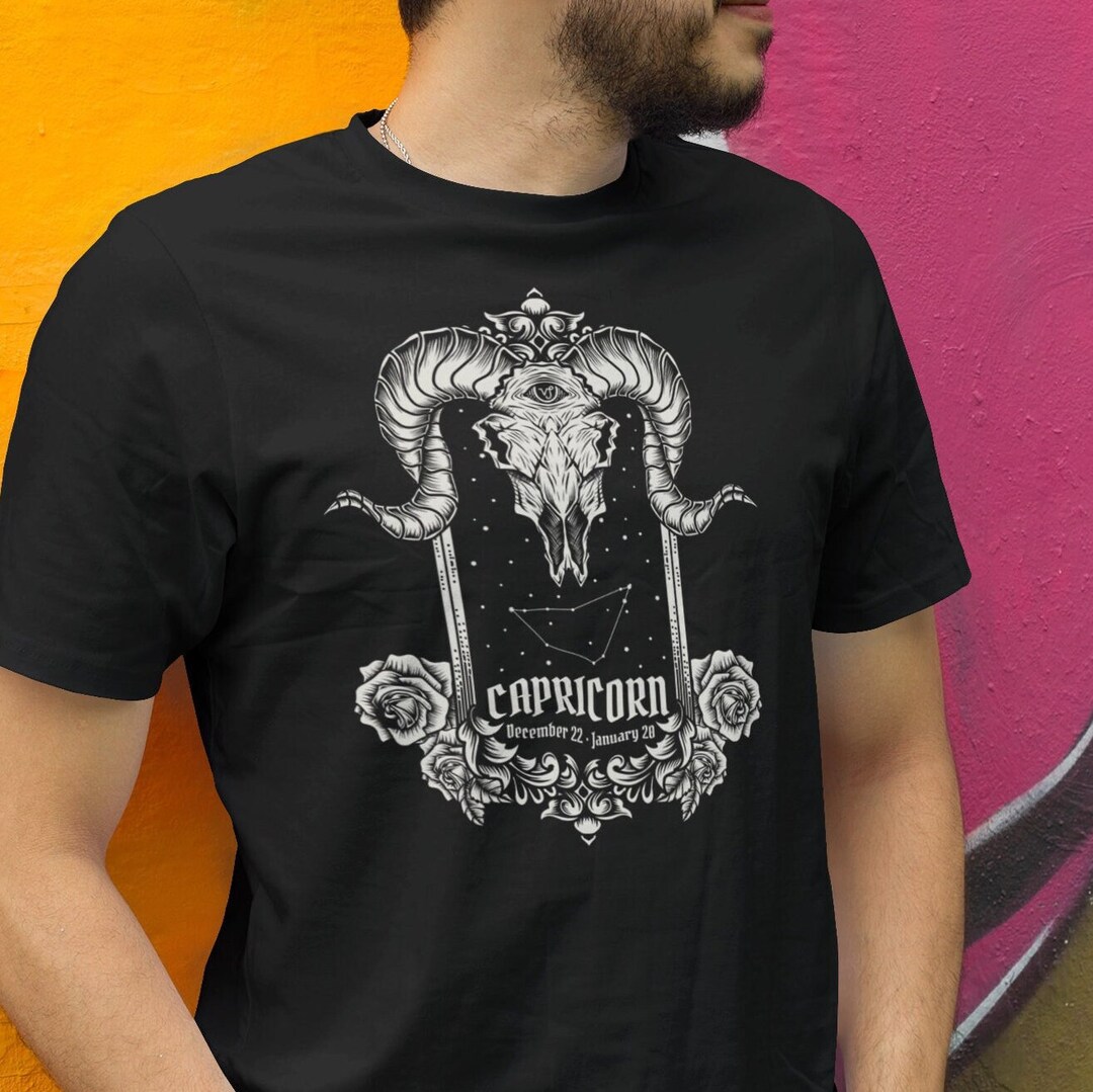 Gothic Zodiac T-shirt Capricorn Capricorn Zodiac Men's Shirt / Unisex ...