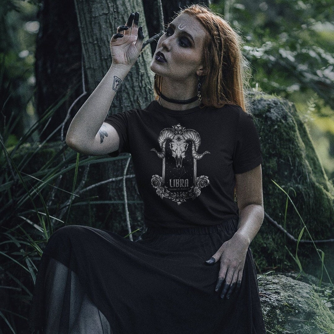 Gothic Zodiac T-shirt Libra Libra Zodiac Ladies Shirt Goth T Shirt ...