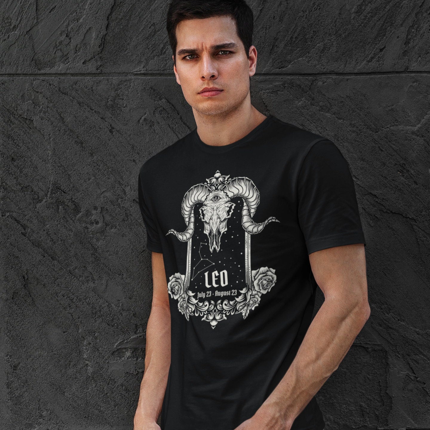 Gothic Zodiac T-shirt Leo Leo Zodiac Men's Shirt / Unisex Goth T Shirt ...
