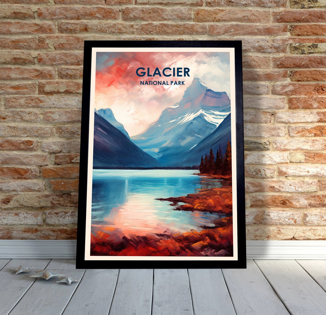 Glacier National Park Poster Glacier Poster Montana Poster - Etsy