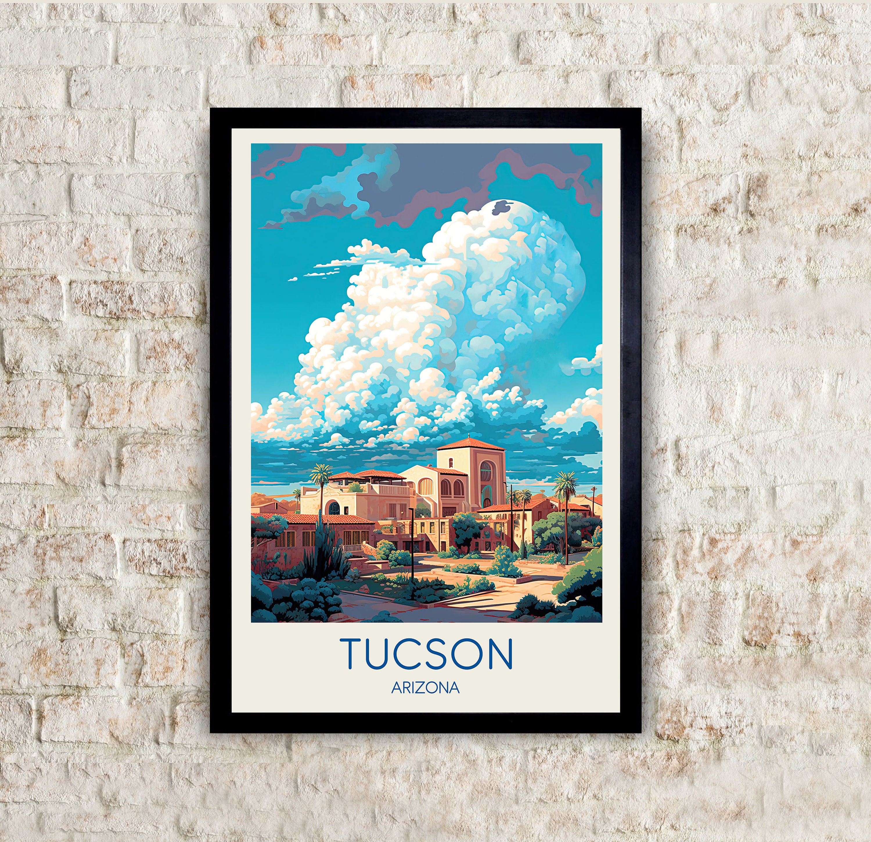 Tucson Travel Poster Tucson Print Tucson Art Cityscape - Etsy