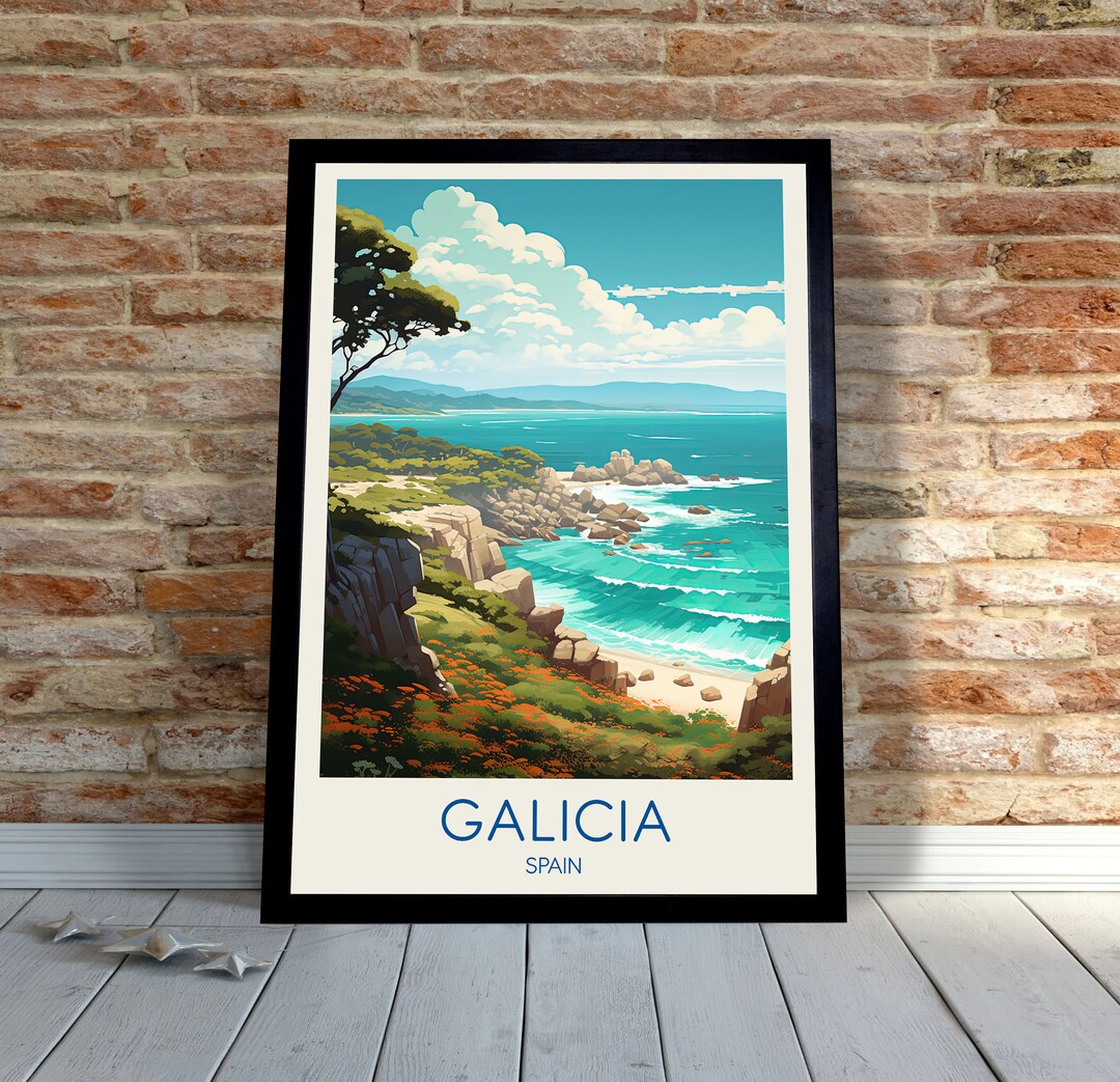 Galicia Travel Poster Galicia Poster Galicia Art - Etsy