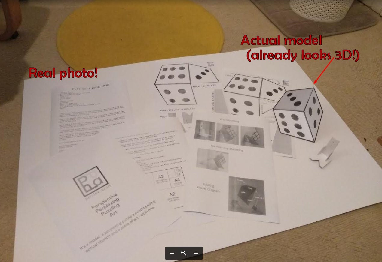 Optical Illusion Reverse Perspective Puzzle/model/wall Art - Etsy