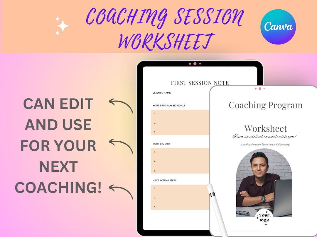 Coaching Session Worksheet L Coaching Toolkit L Done for You Worksheet L Session Guide Editable ...