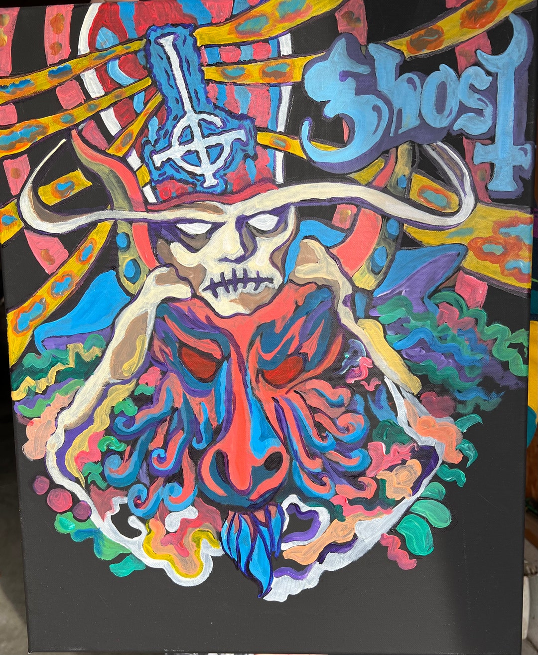 Ghost Mary on a Cross Album Cover Painting - Etsy