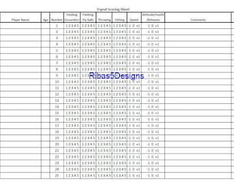 Baseball Softball Tryout Evaluation Sheet Printable Download PDF - Etsy
