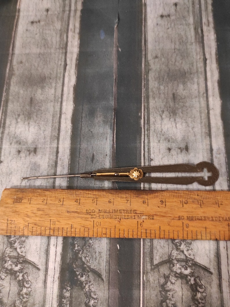 Antique Retractable Lace Crochet Hook, Brass and Metal. Patent. - Etsy