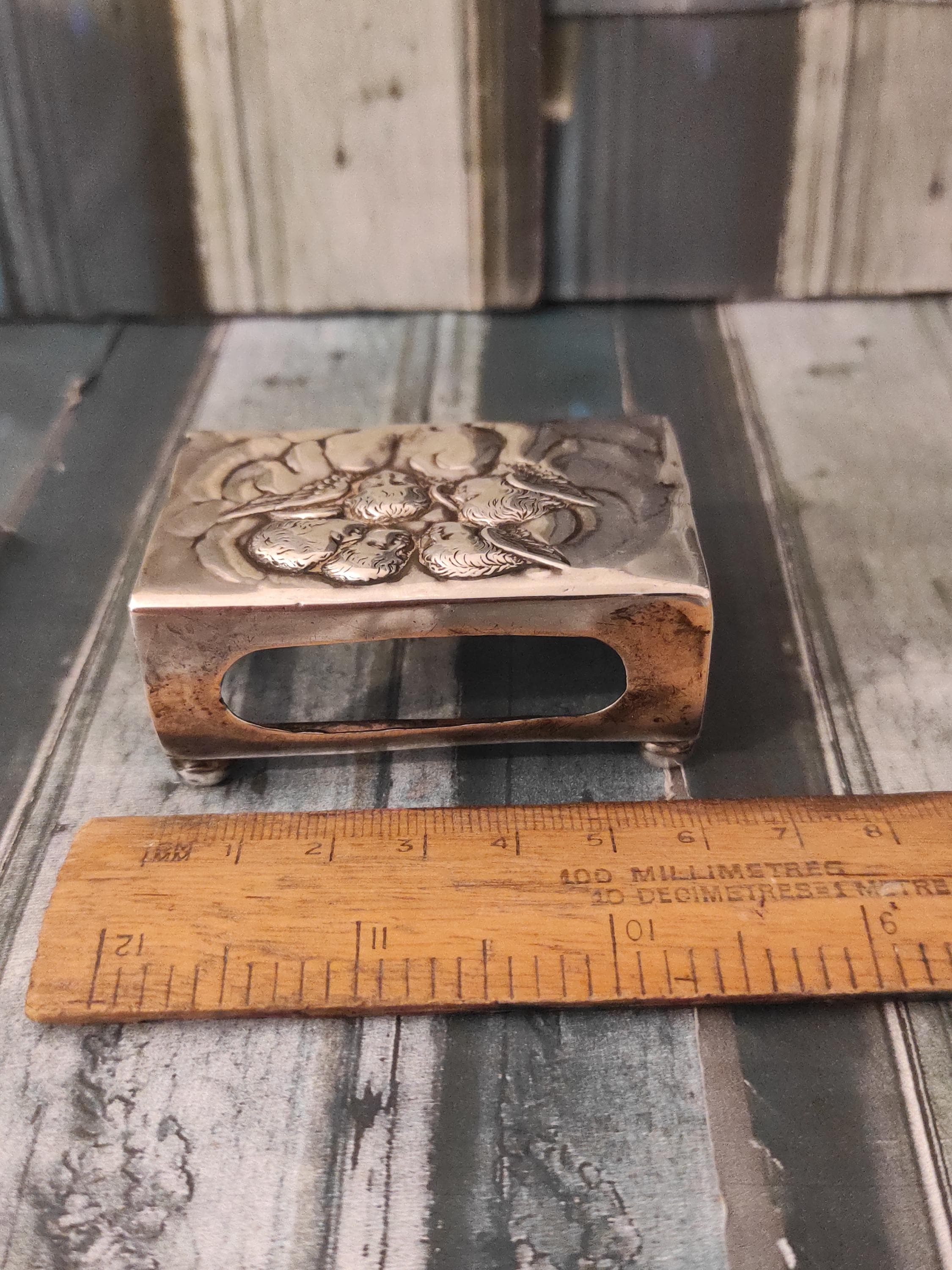 Antique Matchbox Cover, Reynolds Angels,silver, on Feet,makers Mark ...