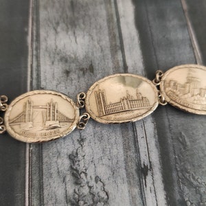 Vintage London Landmarks Silver Link Bracelet - Etsy