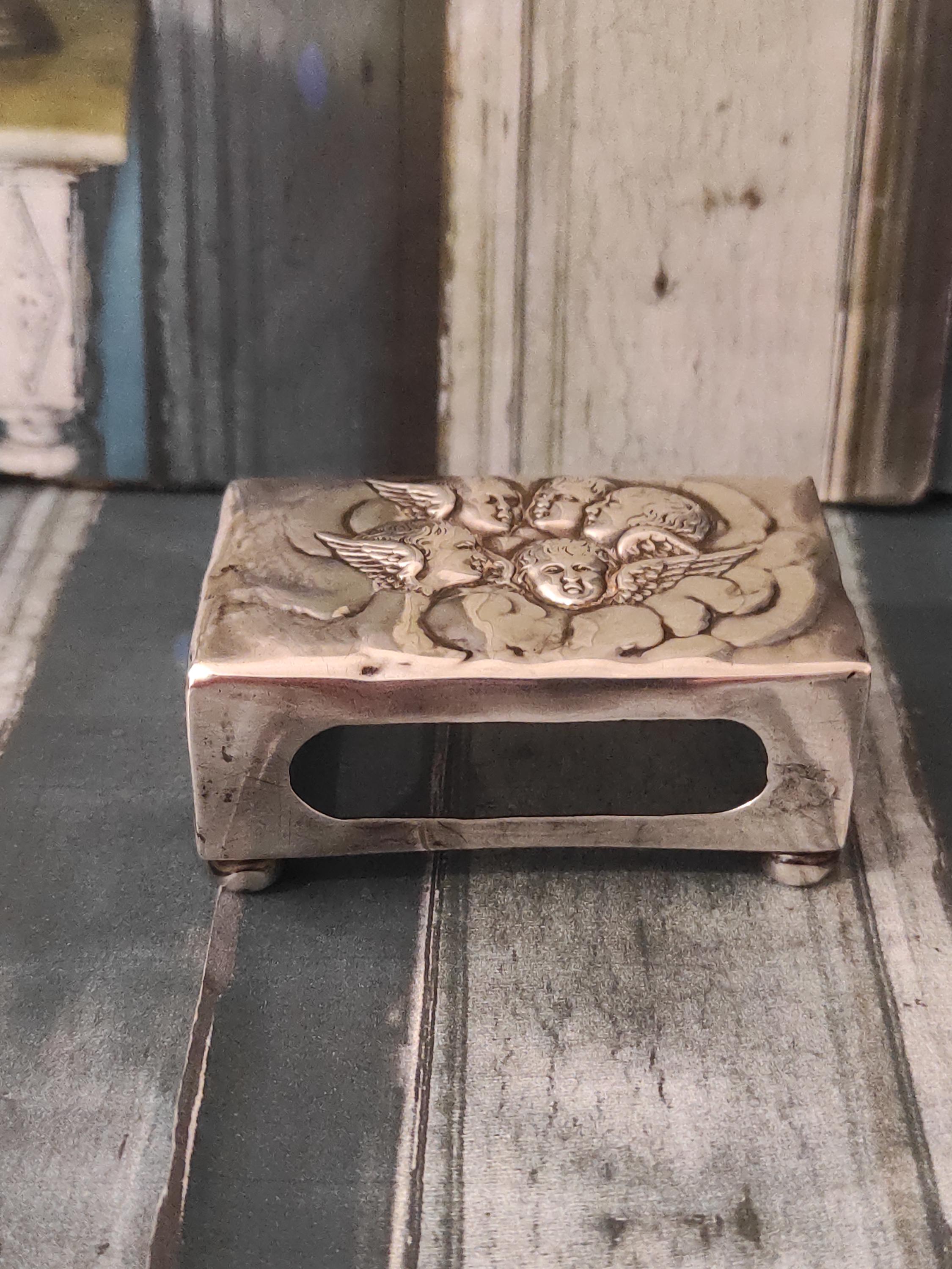 Antique Matchbox Cover, Reynolds Angels,silver, on Feet,makers Mark ...