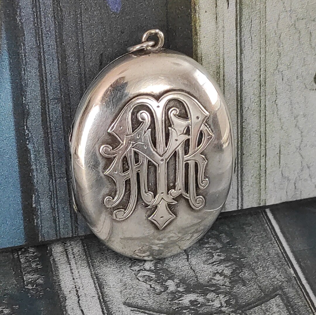 Victorian Silver Monogramed Overlay Large Locket. - Etsy