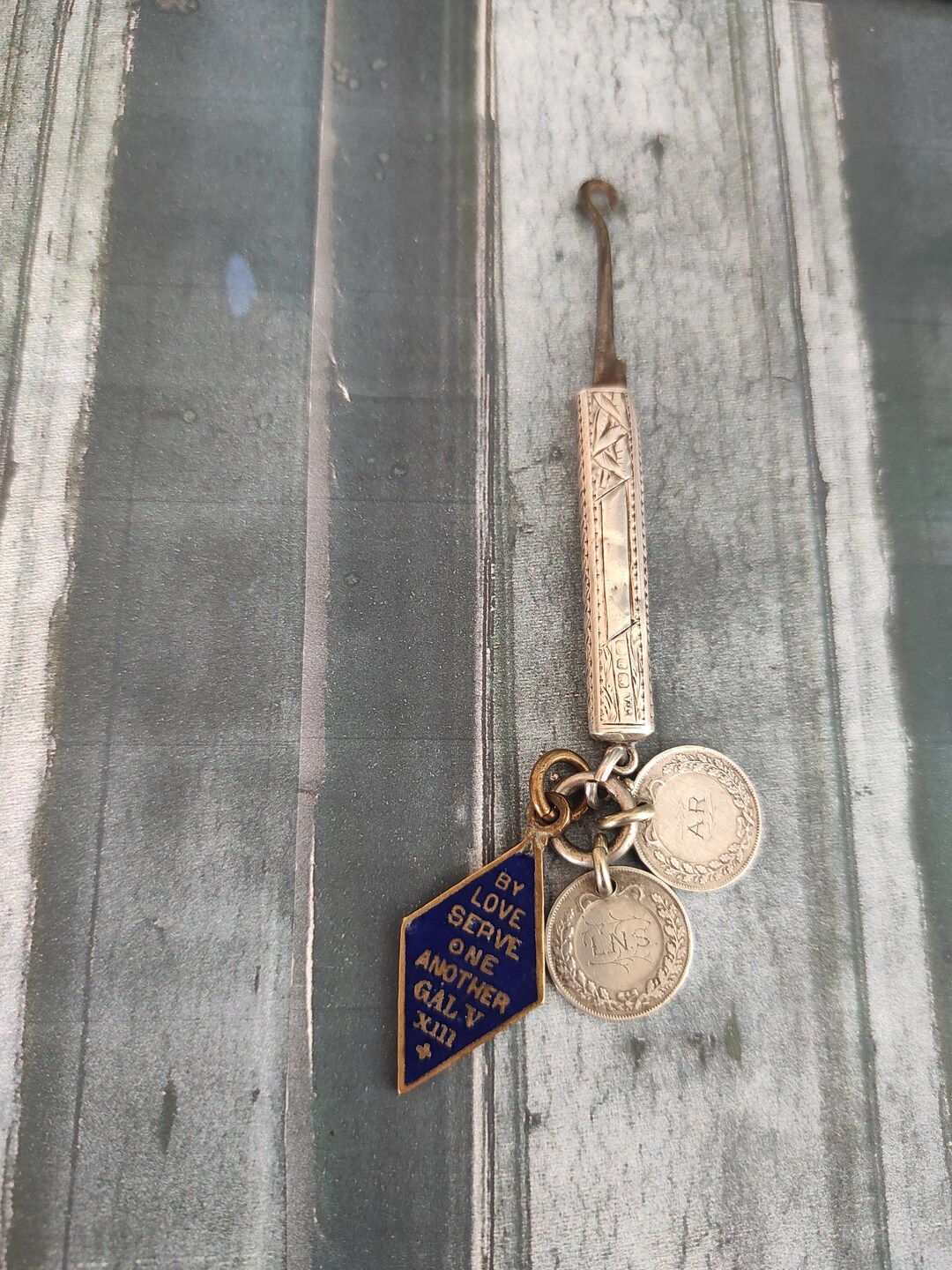Victorian Silver Folding Button Hook With Love Tokens. - Etsy