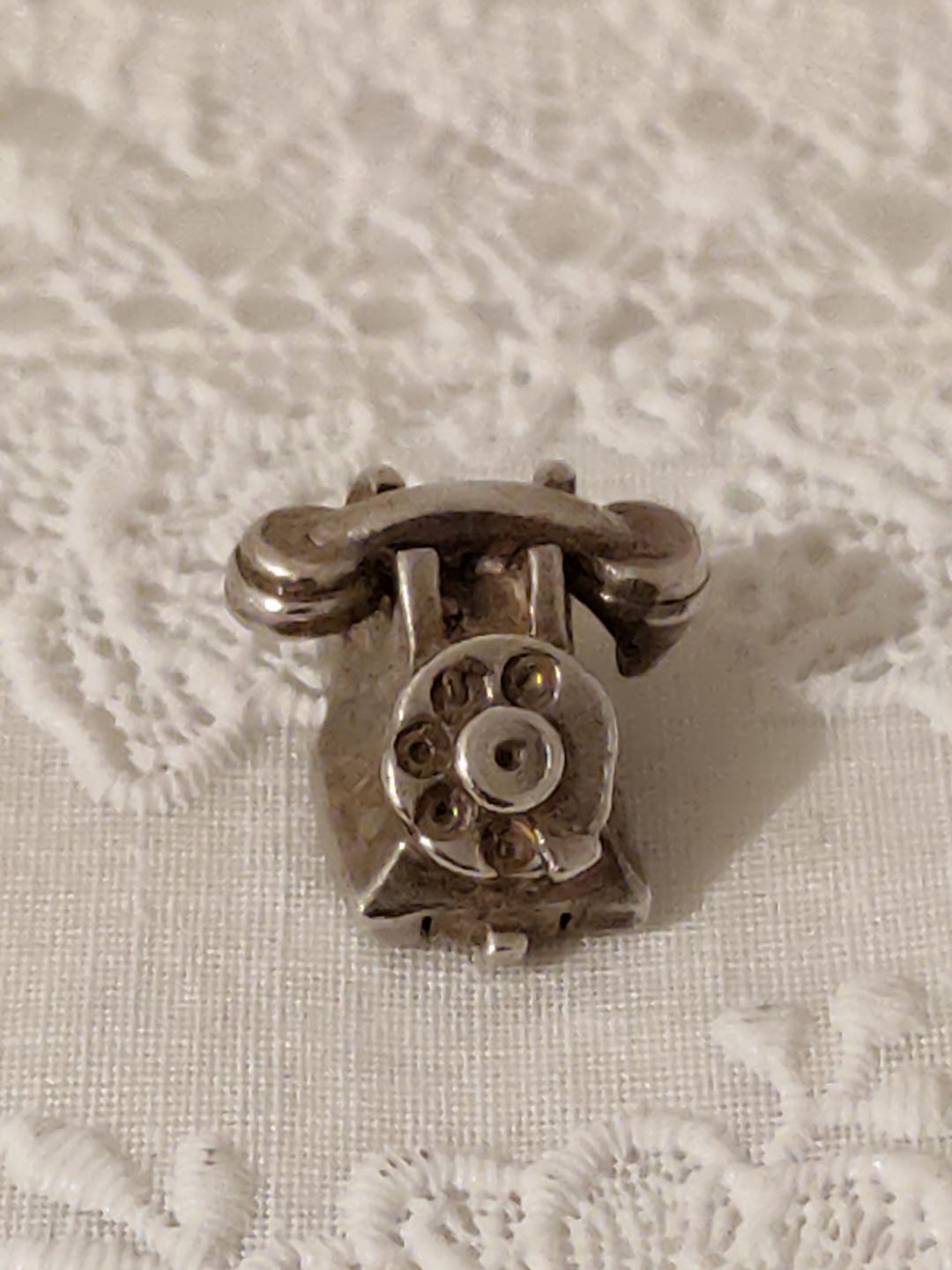 Vintage Telephone Charm, Silver. Old Fashioned Phone. - Etsy