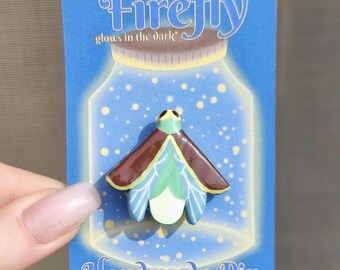 Glow in the Dark Firefly Enamel Pin. Lightning Bug. Light Bug. Inspired ...