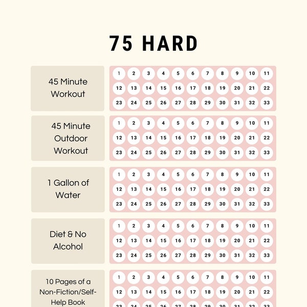 75 Hard Printable - Etsy