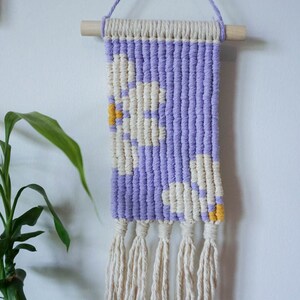 Macrame Pixel Art Wall Hanging, Pixel Flower Pattern | Wall Decor ...