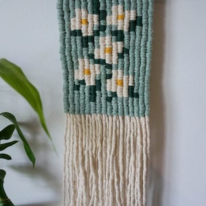 Macrame Pixel Art Wall Hanging, Pixel Flower Pattern | Wall Decor ...