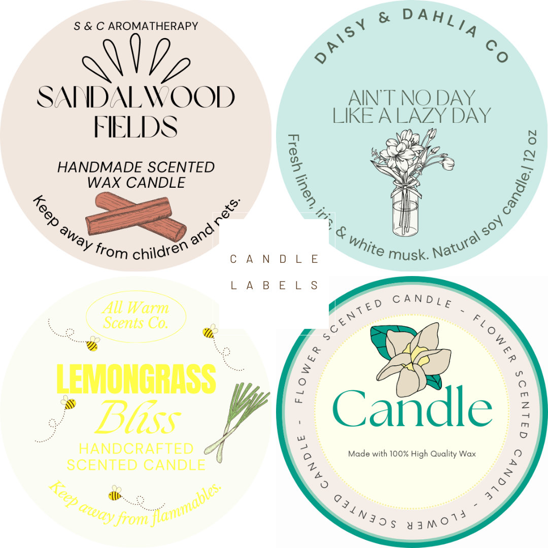Editable Candle Label Bundle, Modern Candle Label Designs, Custom ...