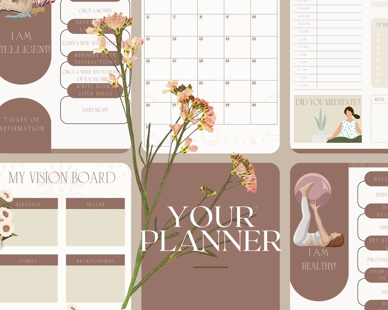 Printable Planner, Affirmation Planner, 7 Days Affirmations, Everyday ...