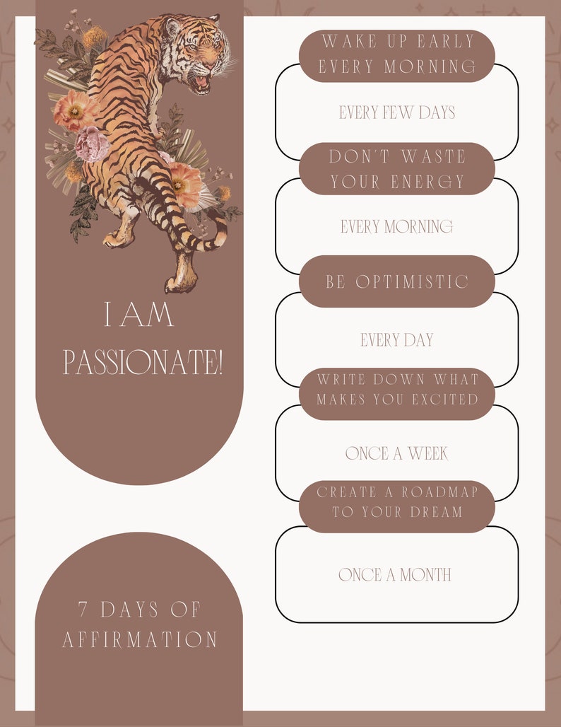 Printable Planner, Affirmation Planner, 7 Days Affirmations, Everyday ...