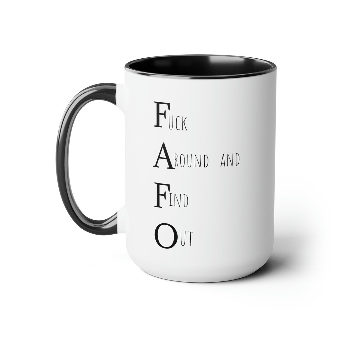 15 Oz, "fafo" Two-tone Coffee Mugs - Etsy