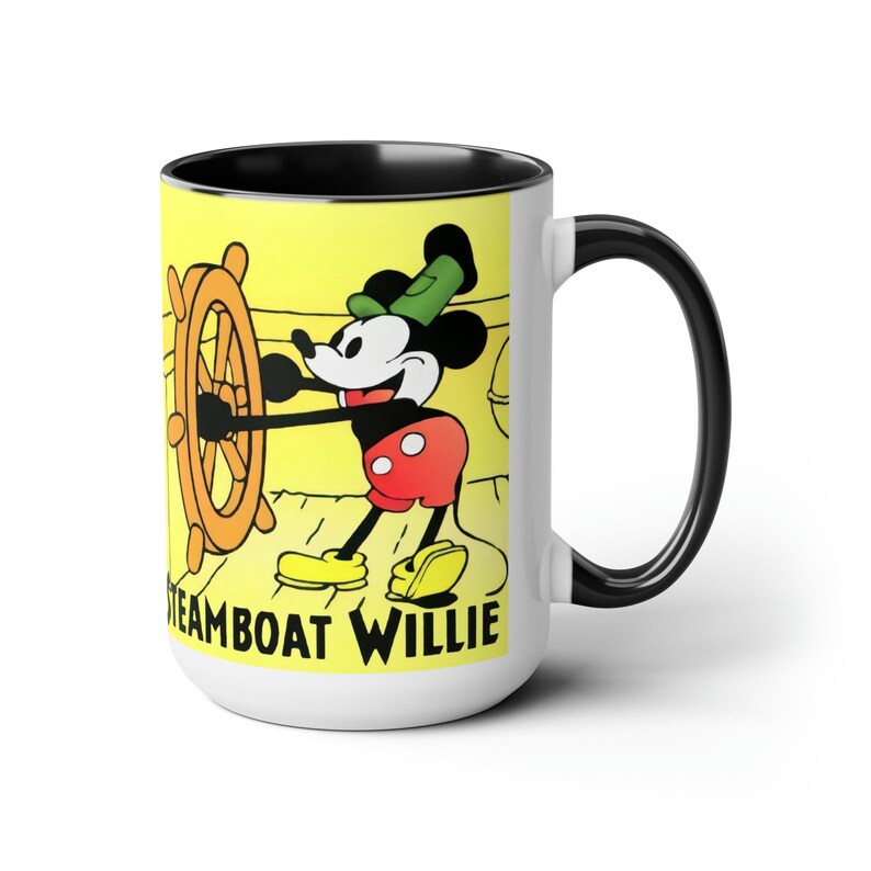 15 Oz, Steamboat Willie Colorized Yellow Two Tone Mug - Etsy