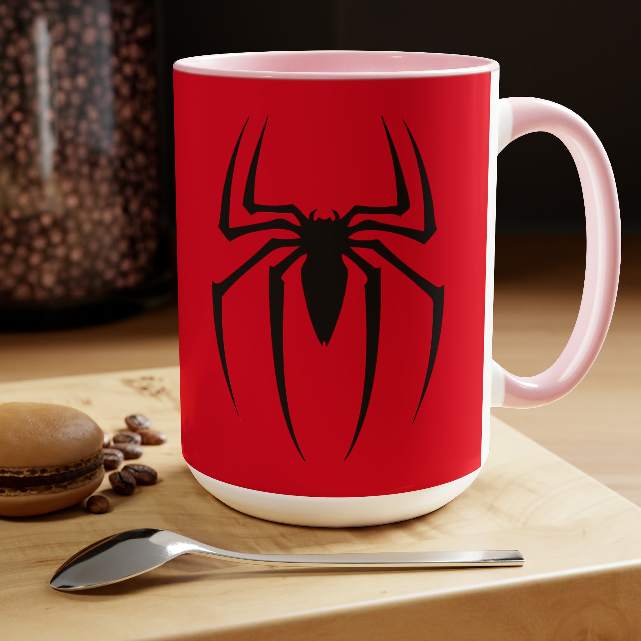 15 Oz, Spiderman Logo Two-tone Coffee Mugs - Etsy