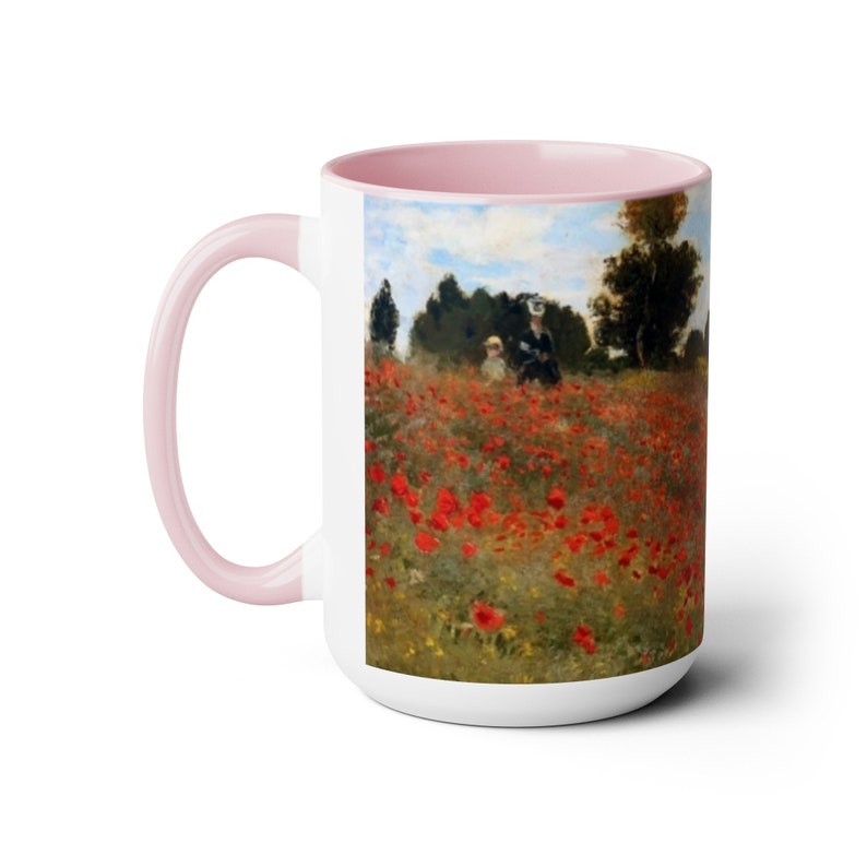 15 Oz, Monet poppies Two-tone Coffee Mug - Etsy