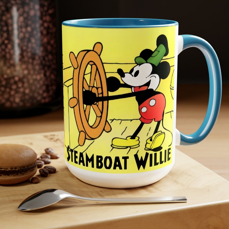 15 Oz, Steamboat Willie Colorized Yellow Two Tone Mug - Etsy