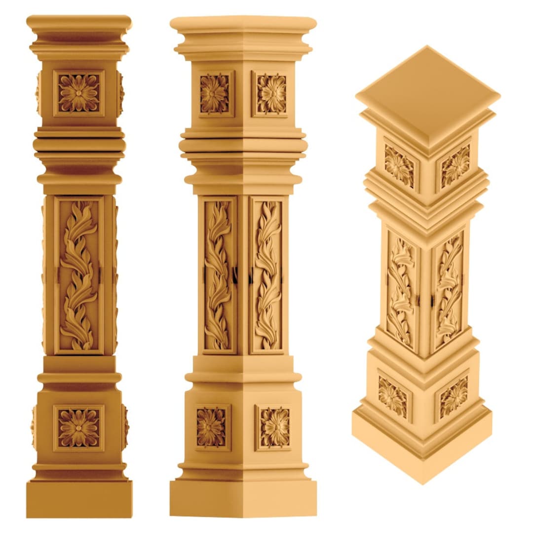 Hand Carved Decorative Wood Post Carved Stair Newel Style - Etsy UK