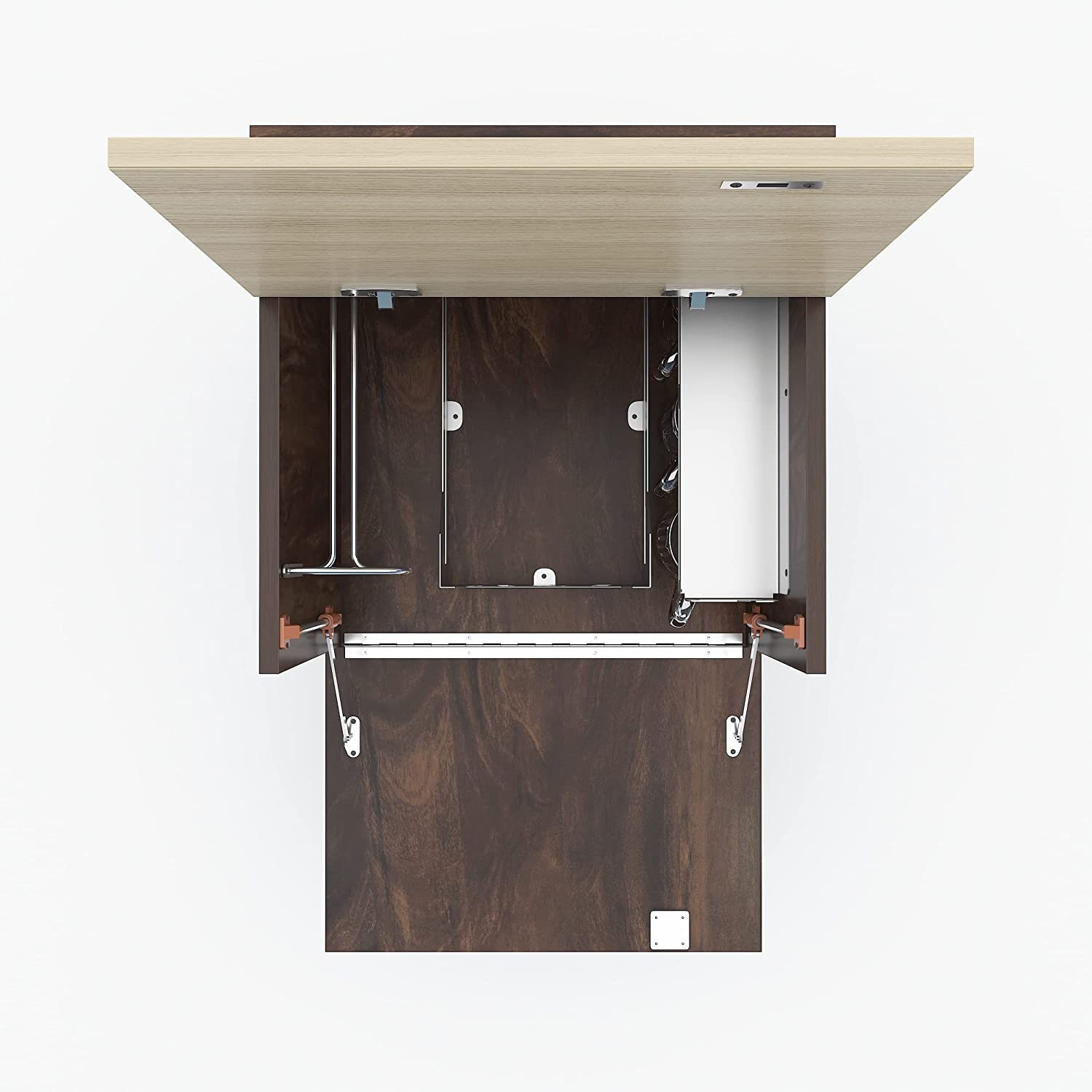 Mini Bar on Wheels Engineered Wood Bar Cabinet walnut, Matte Finish ...