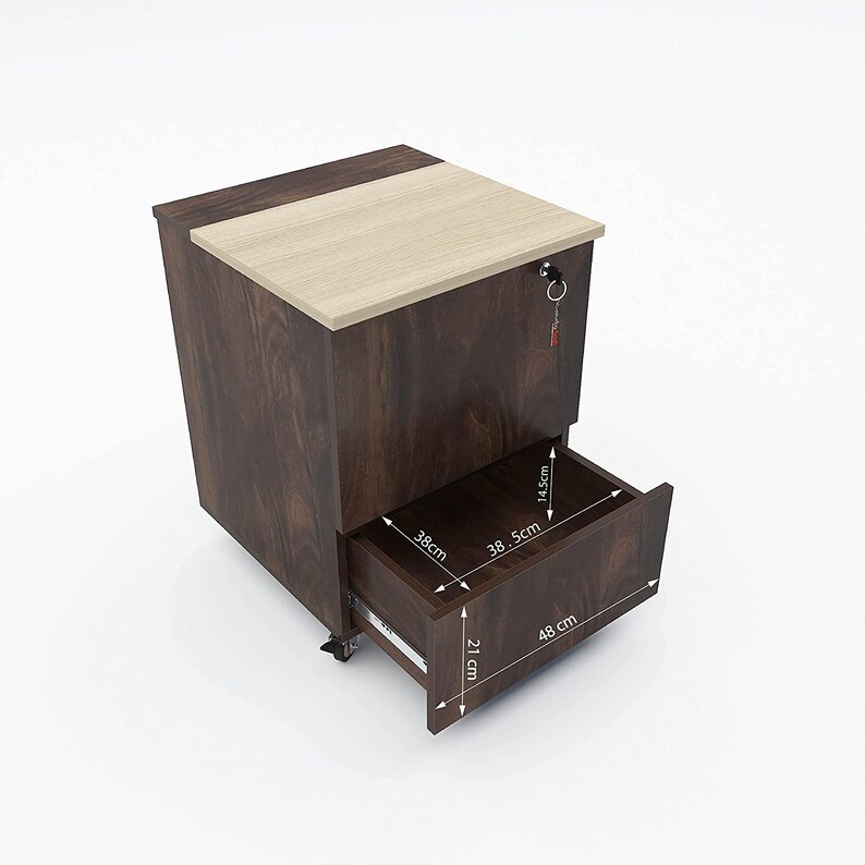 Mini Bar on Wheels Engineered Wood Bar Cabinet walnut, Matte Finish ...