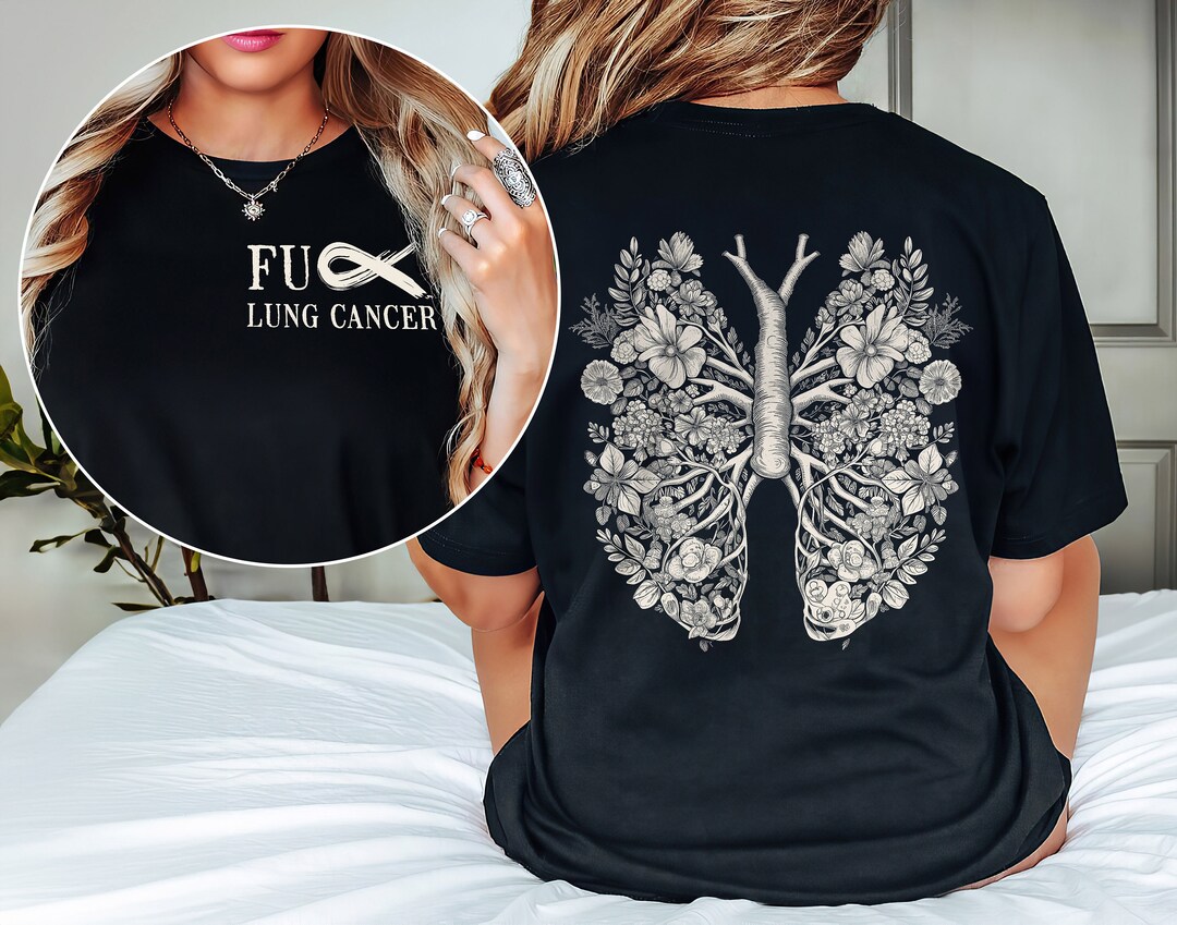 Floral Lung Shirt Fxck Lung Cancer Tshirt, Lung Cancer Warrior Shirts ...