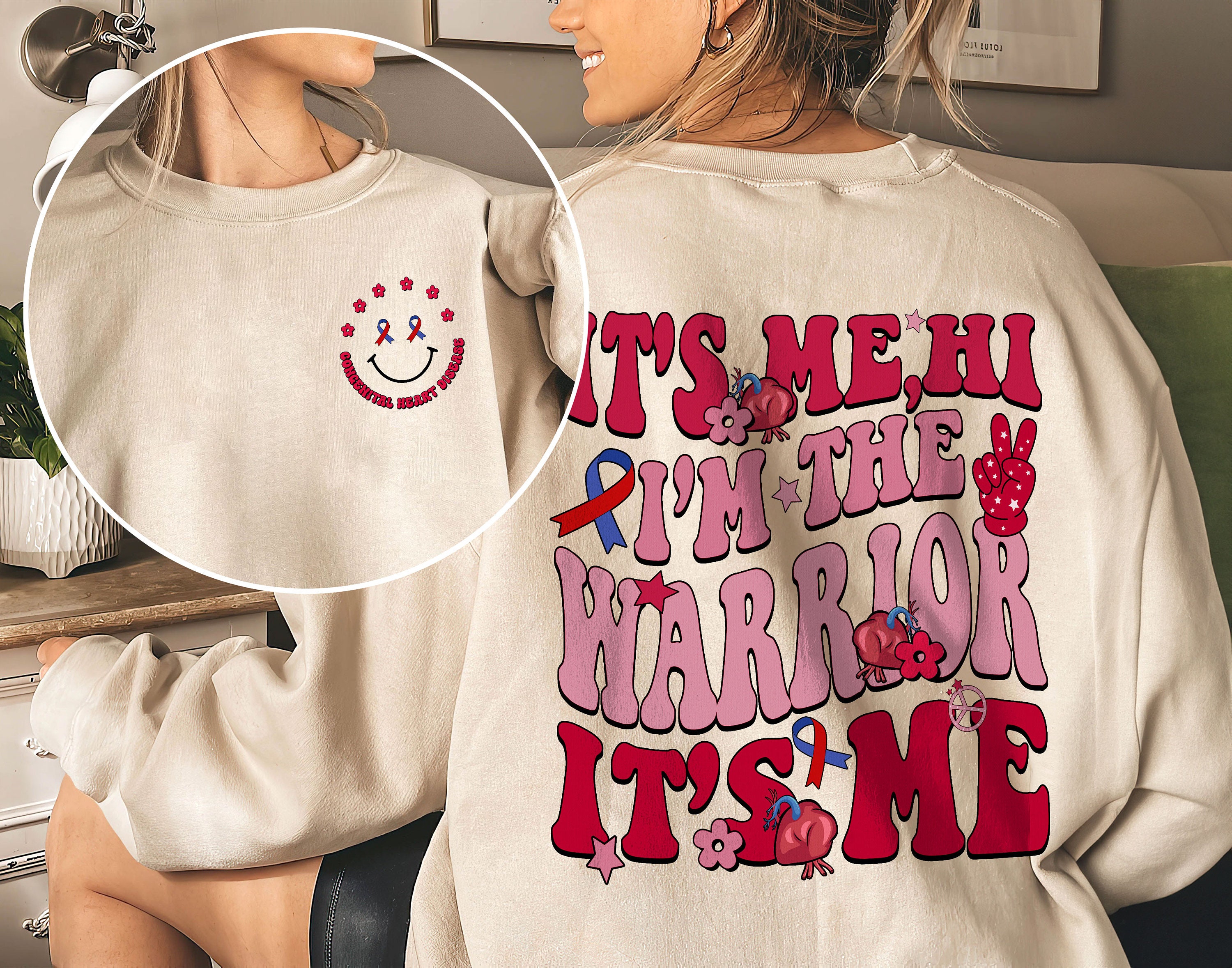 Hi It's Me Hi CHD Awareness Shirts, Blue and Red Ribbon for CHD Support ...