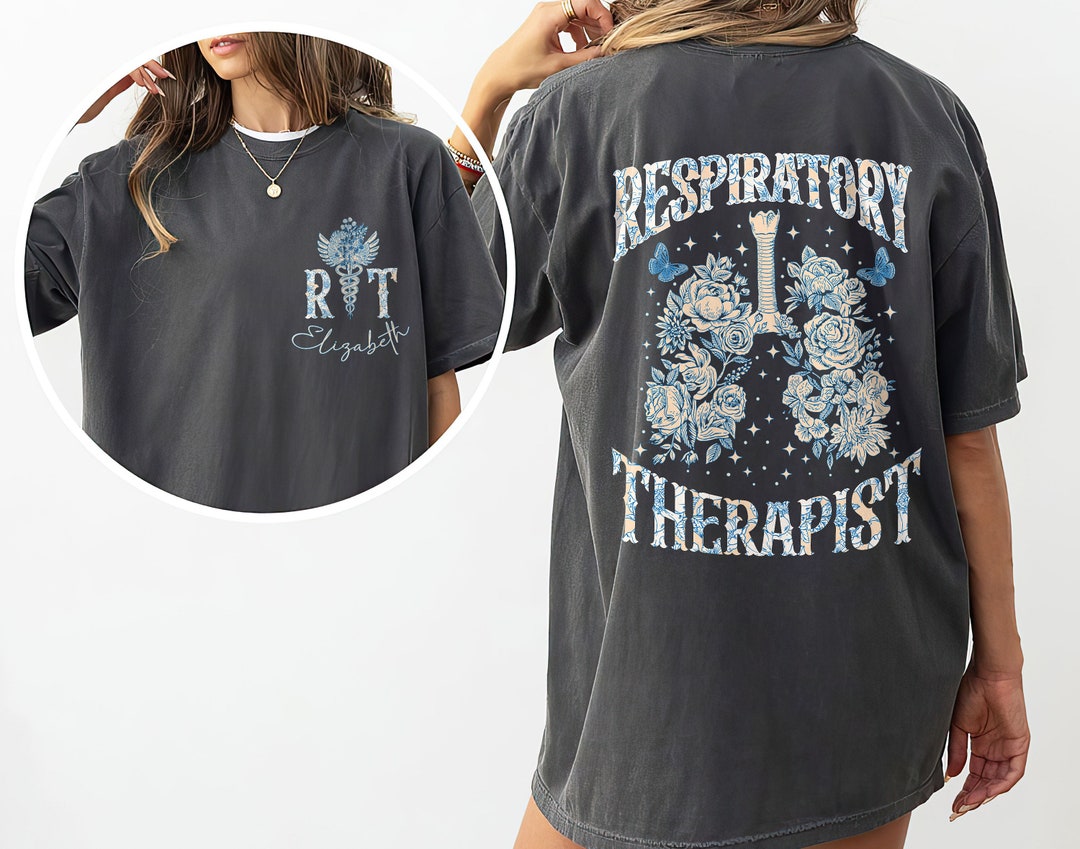 Custom Respiratory Therapy Shirt, 2 Sides Wildflower Pulmonologist ...