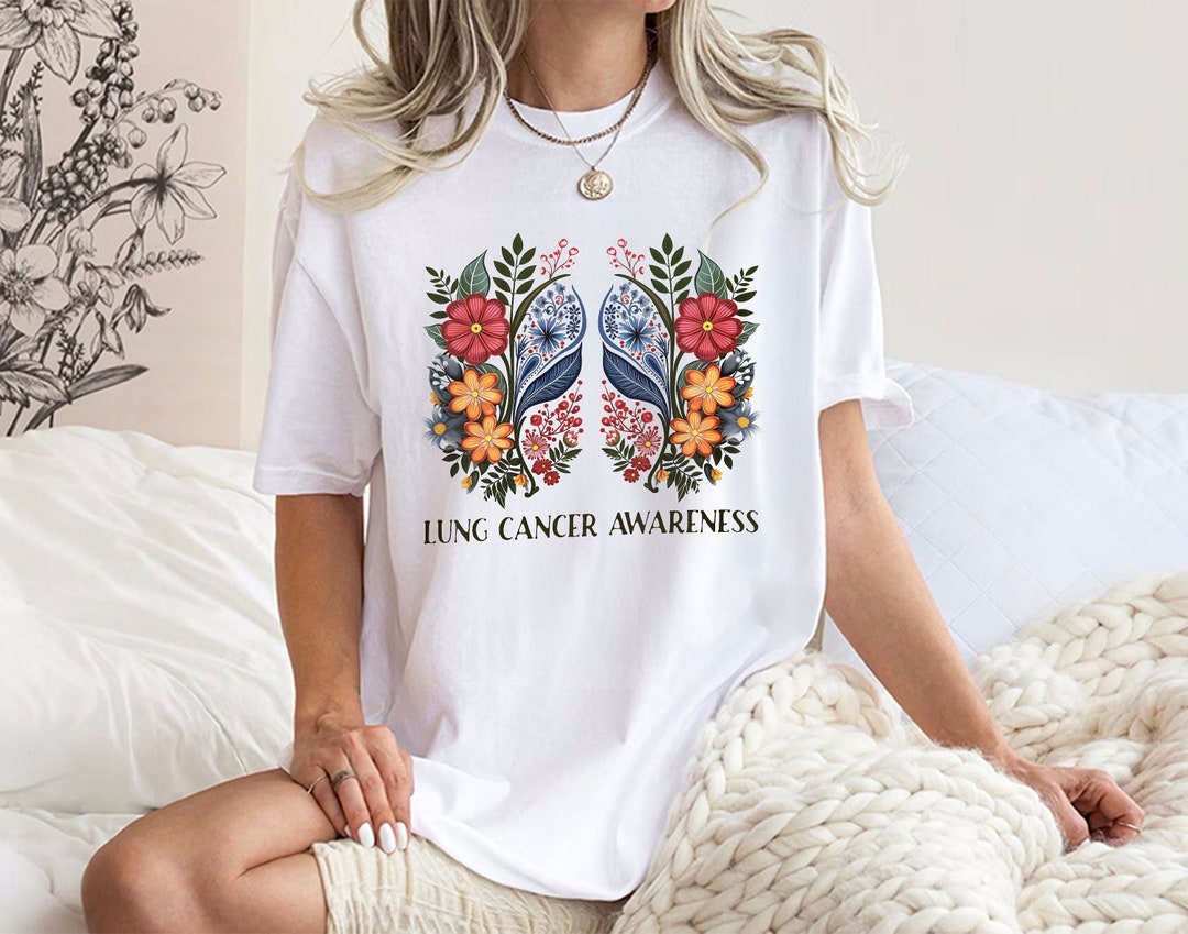 Boho Lung Shirt Floral Lung Cancer Awareness Shirt, Lung Cancer Gift ...