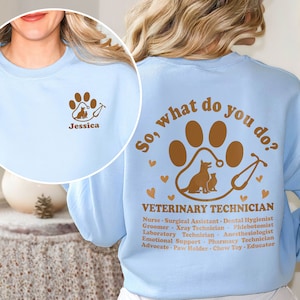 Funny Veterinary Technician Definition Sweatshirt, Custom Vet Tech ...