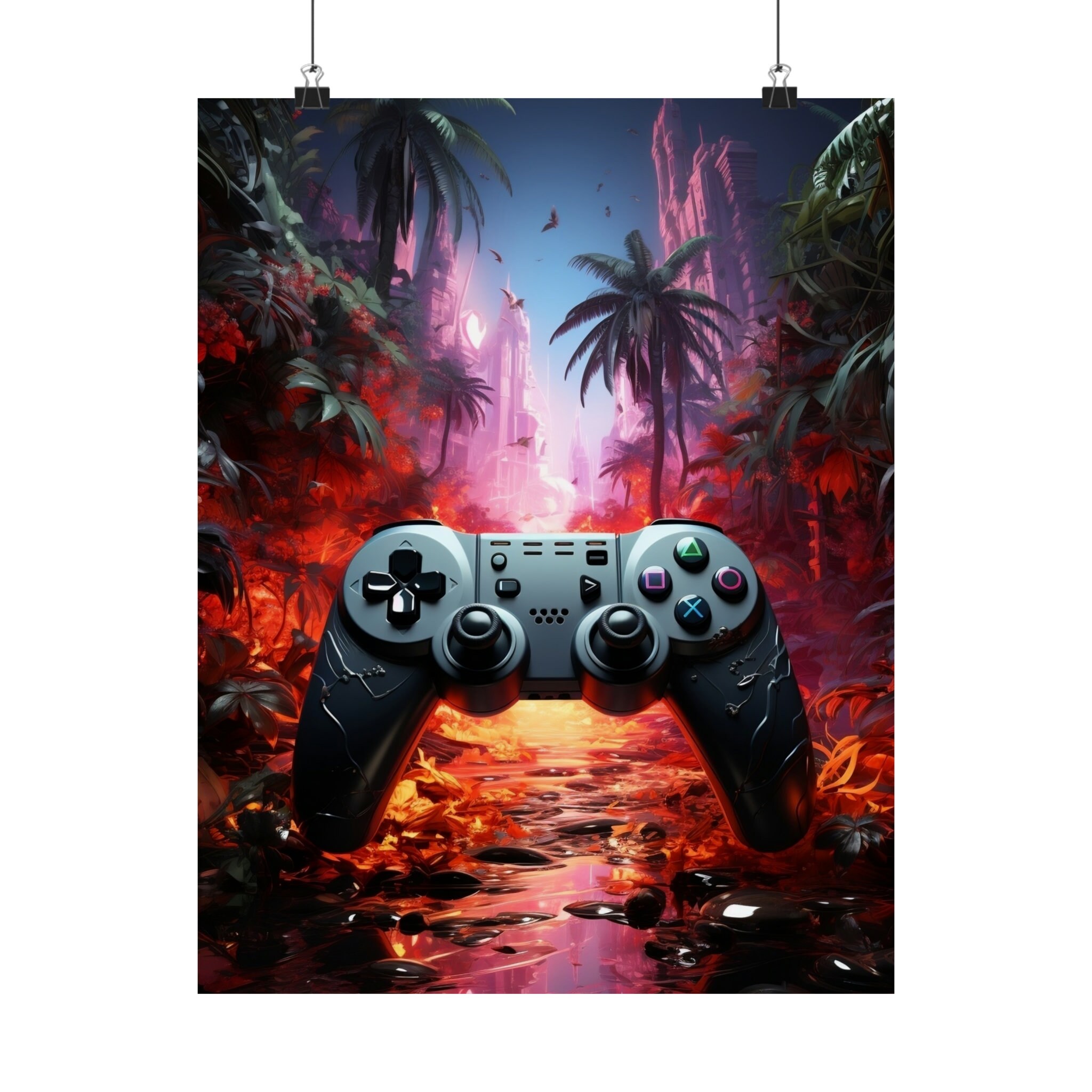 Miami Aesthetic Gaming: PS5 Controller Posters Available in Multiple ...