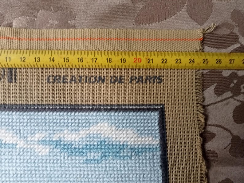 Handmade Needlepoint Landscape: Mediterranean Seaside With Lavender ...