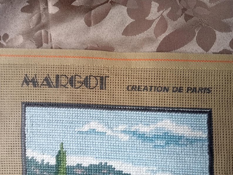 Handmade Needlepoint Landscape: Mediterranean Seaside With Lavender ...