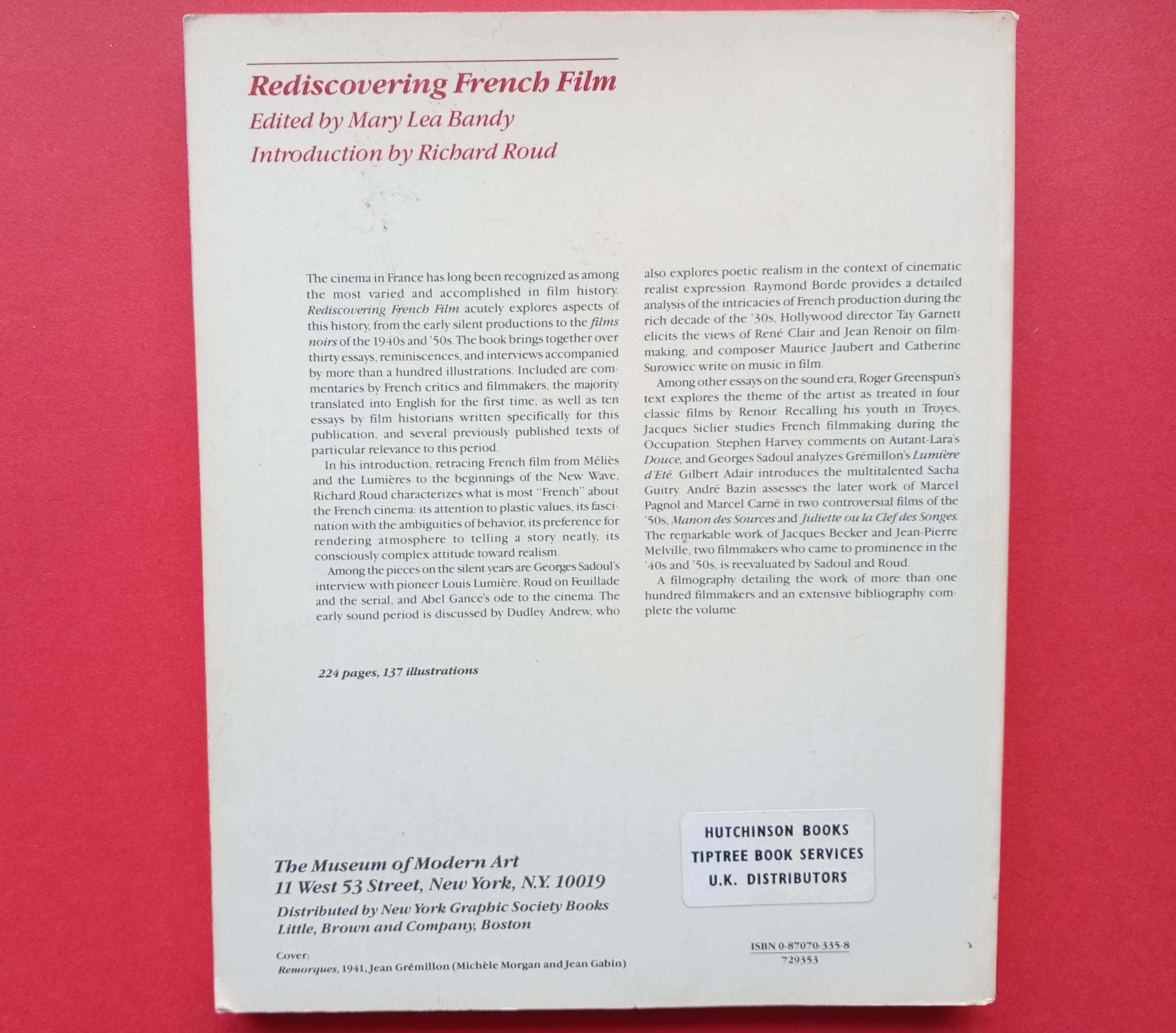 Rediscovering French Film Mary Lea Bandy Editor the Museum of Modern ...